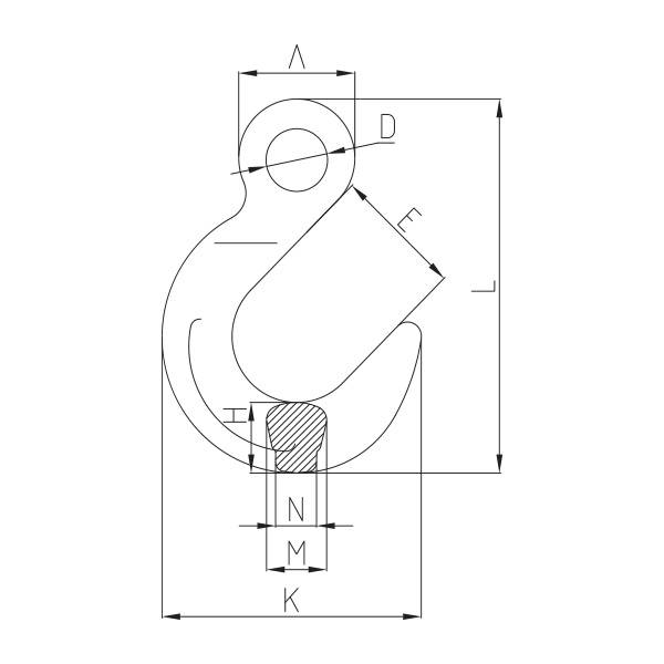 Grade 80 Eye Foundry Hook | Chain & Rigging Supplies
