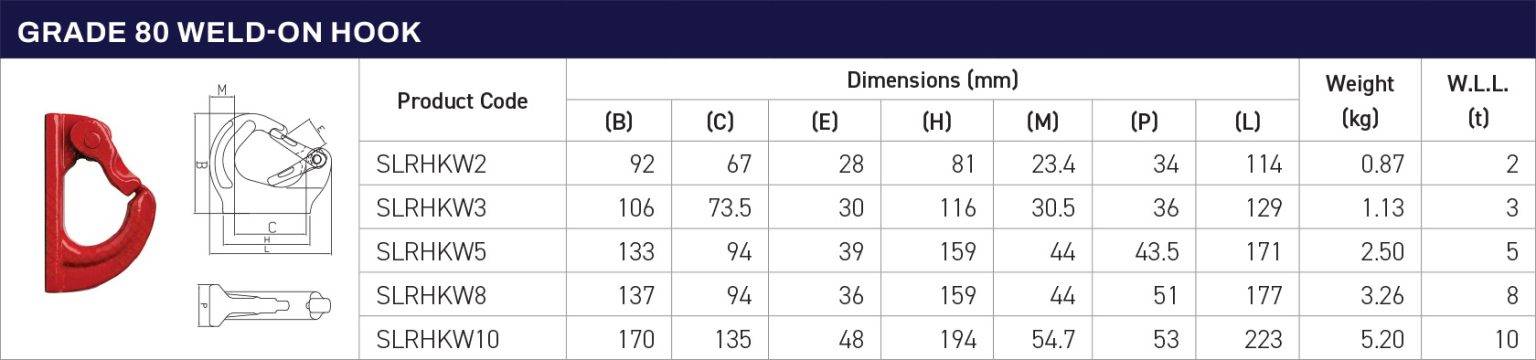 Grade 80 Weld-On Hook | Chain & Rigging Supplies