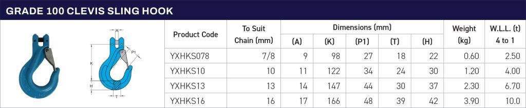 Grade 100 Clevis Sling Hook | Chain & Rigging Supplies