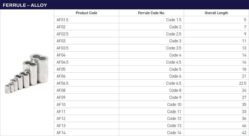 Ferrule - Alloy | Chain & Rigging Supplies