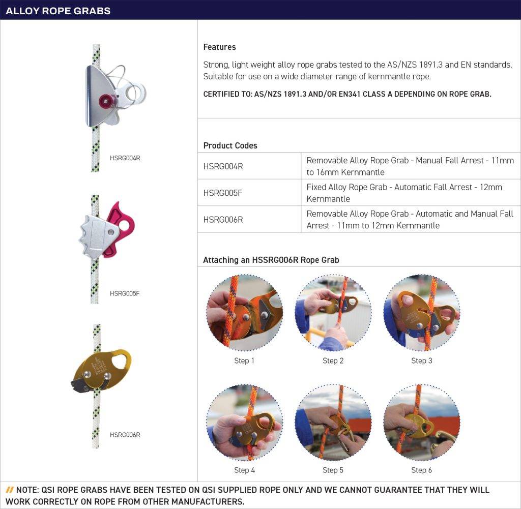 Removable Alloy Rope Grab - Automatic and Manual Fall Arrest | Chain ...