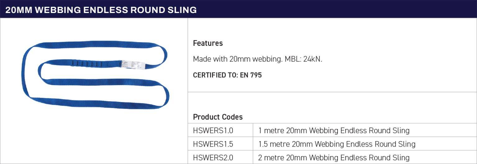 20mm 24kN Webbing Endless Round Sling | Chain & Rigging Supplies