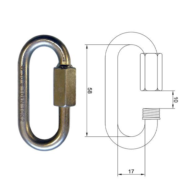 Oval Delta Quick Link - 8mm, Steel | Chain & Rigging Supplies